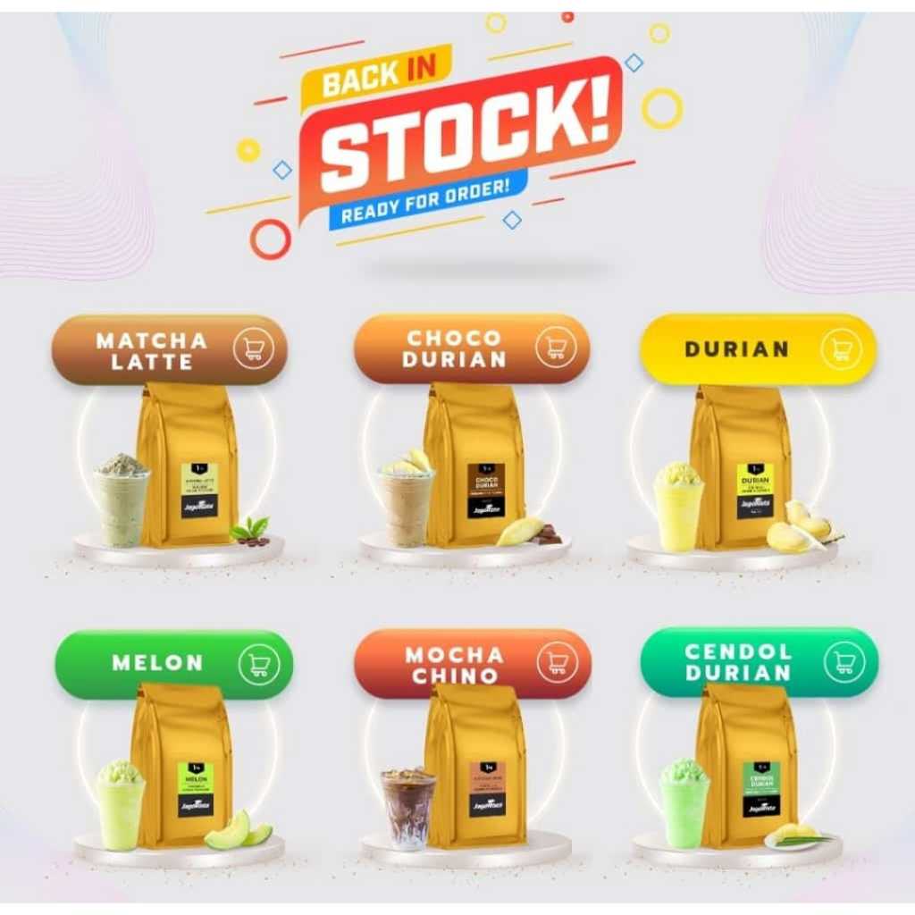 Jual bubuk minuman 1kg aneka rasa Durian Melon Mochacino Choco durian ...