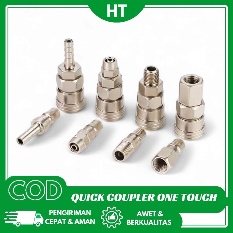 Jual quick coupler sambungan Selang kompresor quick coupler one touch ...