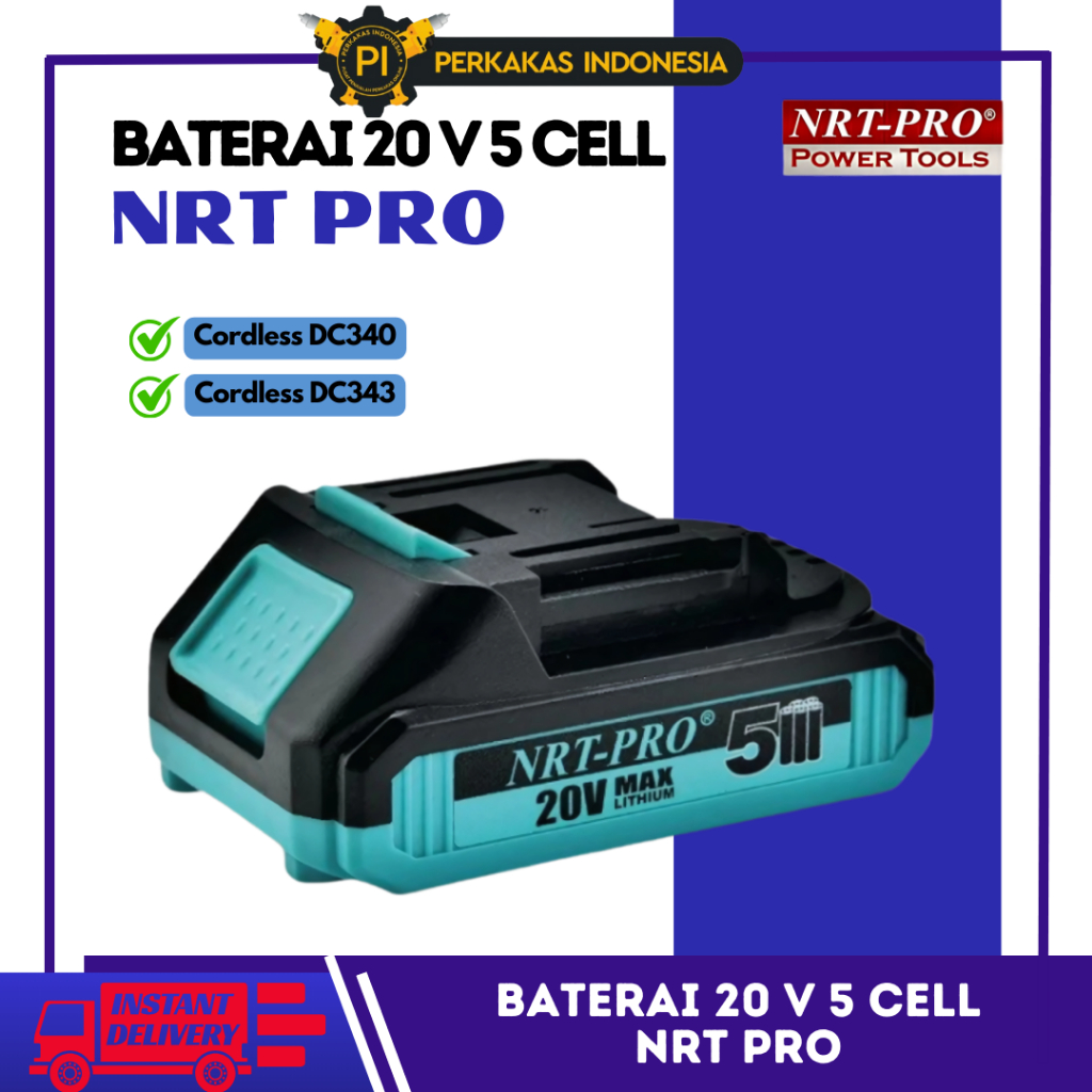 Jual Battery 20v 2Ah 5 Cell Baterai NRT PRO 2A 2000 mAh Power Tools ...