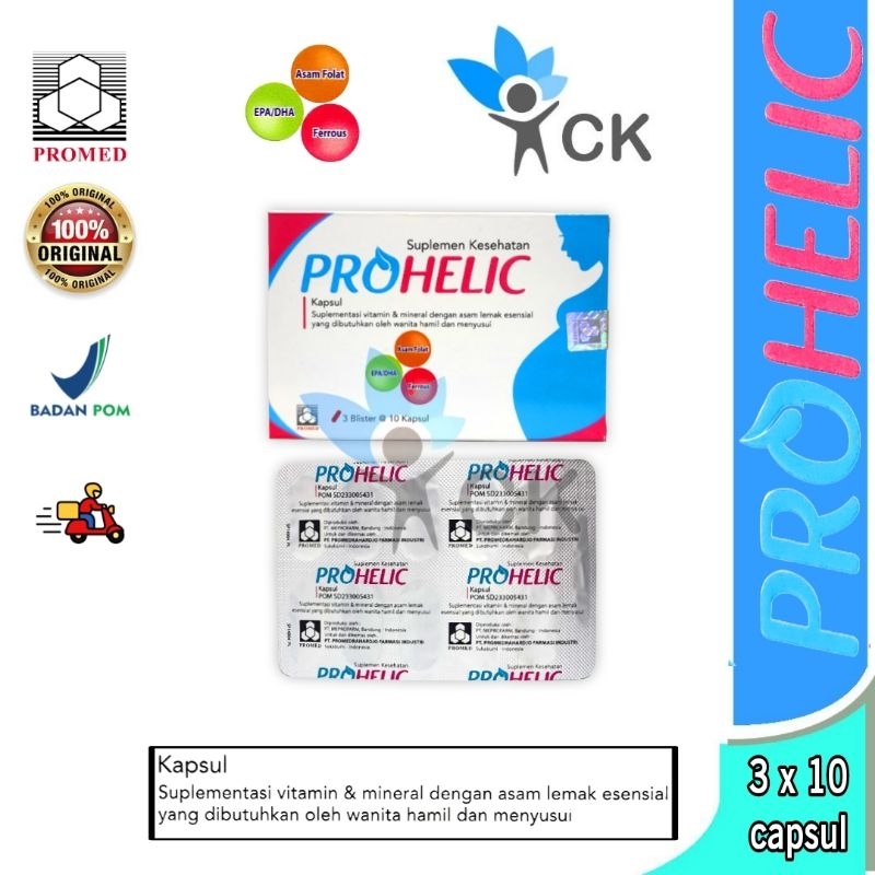 Jual PROHELIC LICAPS STRIP ISI 10 / BOX ISI 30 suplemen kehamilan ...