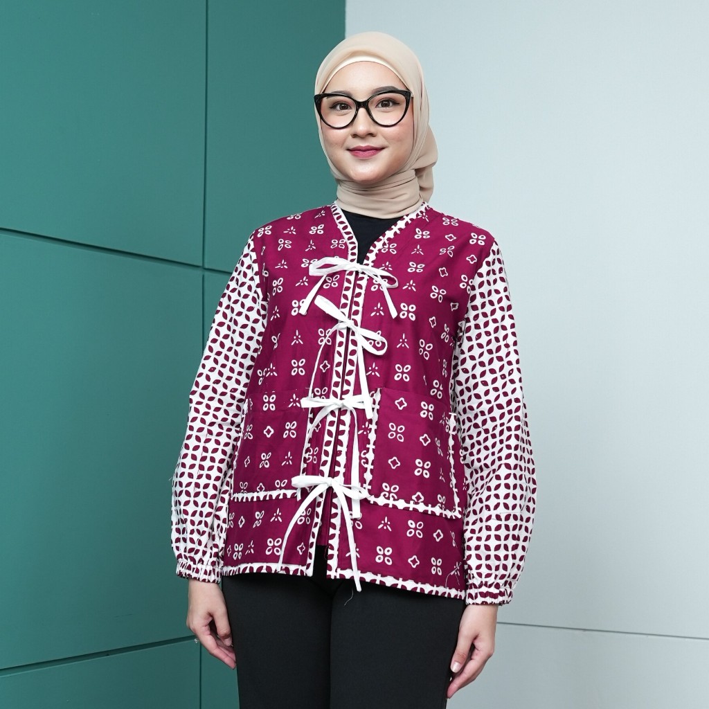 Jual Dewinta Blouse Baju Batik Atasan Wanita Kerja Kantor Modern ...