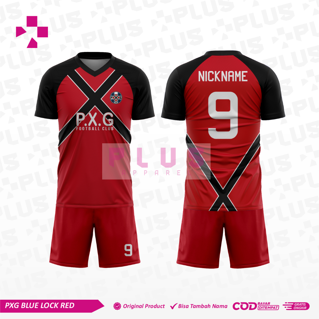Jual PLUS_JERSEY Pxg blue lock red 2025 Full Printing Premium Terbaru ...