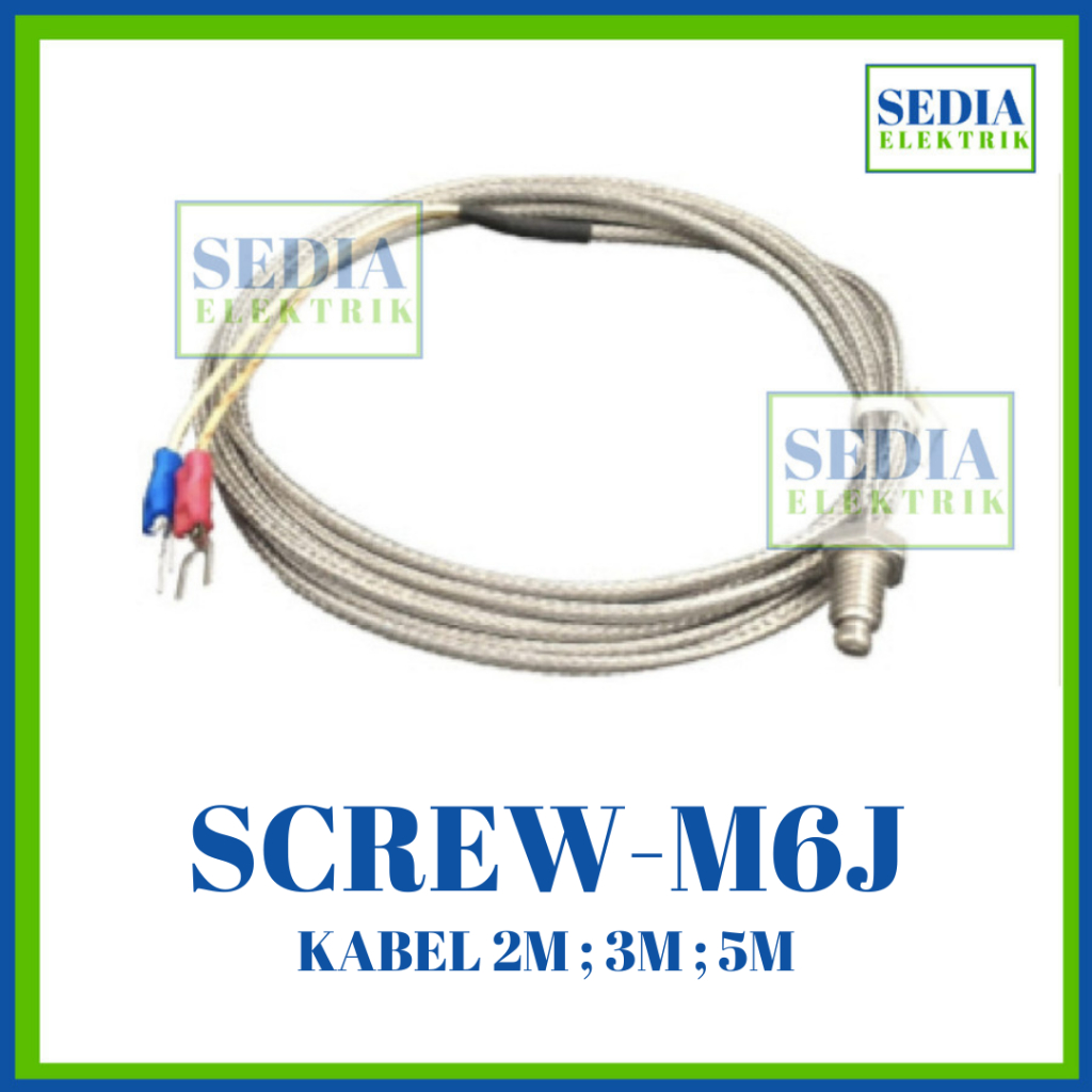 Jual Thermocouple Termokopel Type J SCREW-M6J Tipe J Drat 6mm Kabel 2m ...