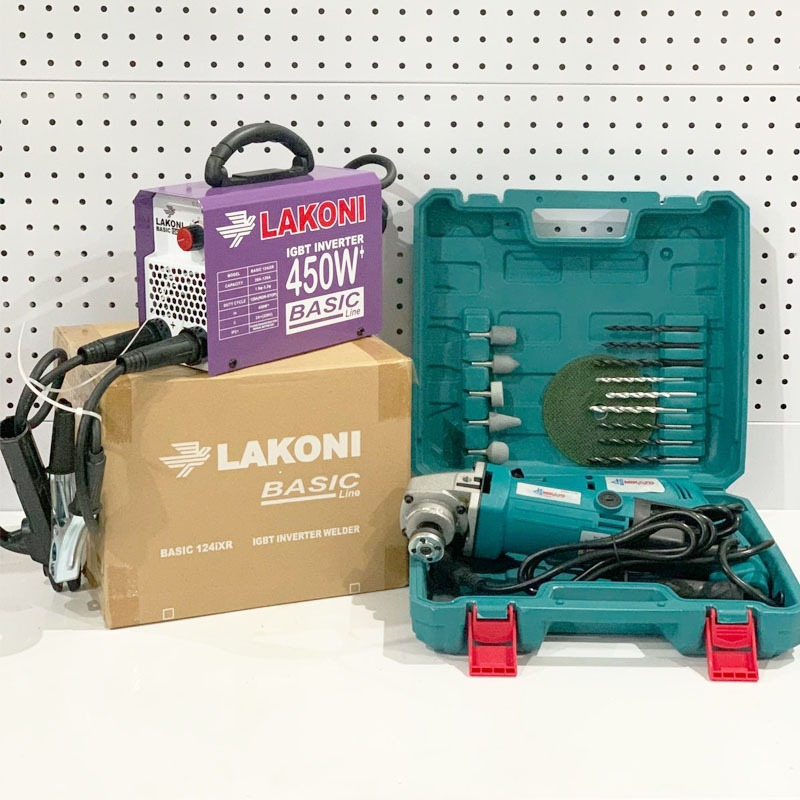 Jual BANTING HARGA !!! PAKET MESIN LAS 450 WATT LAKONI BASIC 124IXR ...