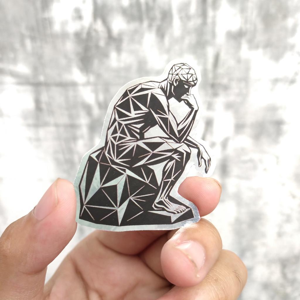 Jual Sticker hologram Thinker Statue Motif Diamond Filosofi Pemikir ...
