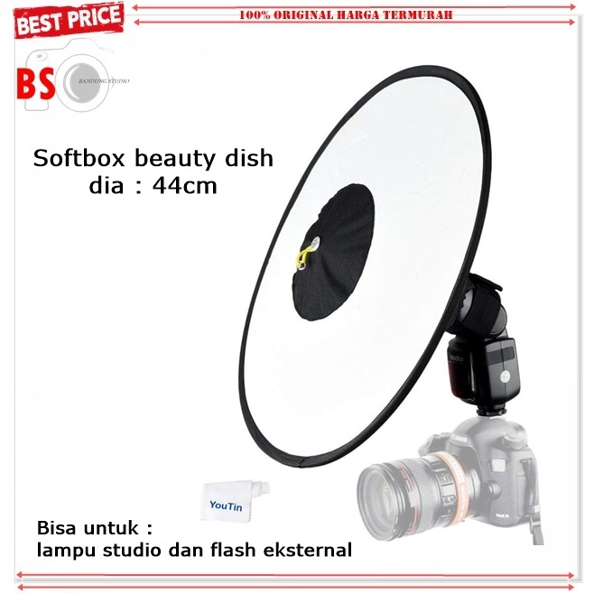 Jual Softbox beauty dish speedlite universal flash diffuser lampu studio flash eksternal ...