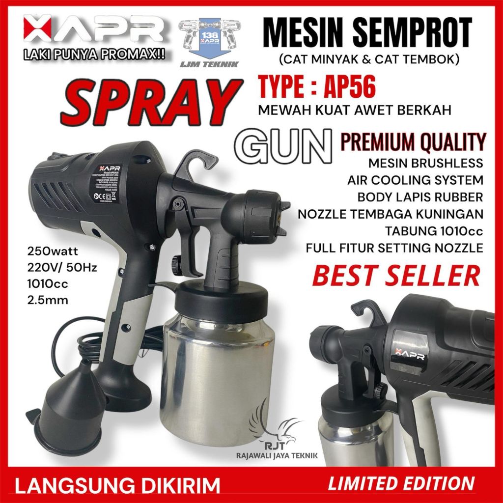 Jual PROMO Raja spray gun listrik APR AP56 alat cat semprot tembok besi ...
