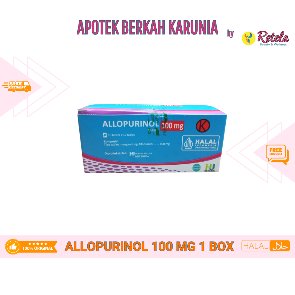 Jual ALLOPURINOL 100MG 10 STRIP 100 TABLET (Gen HJ) | Shopee Indonesia