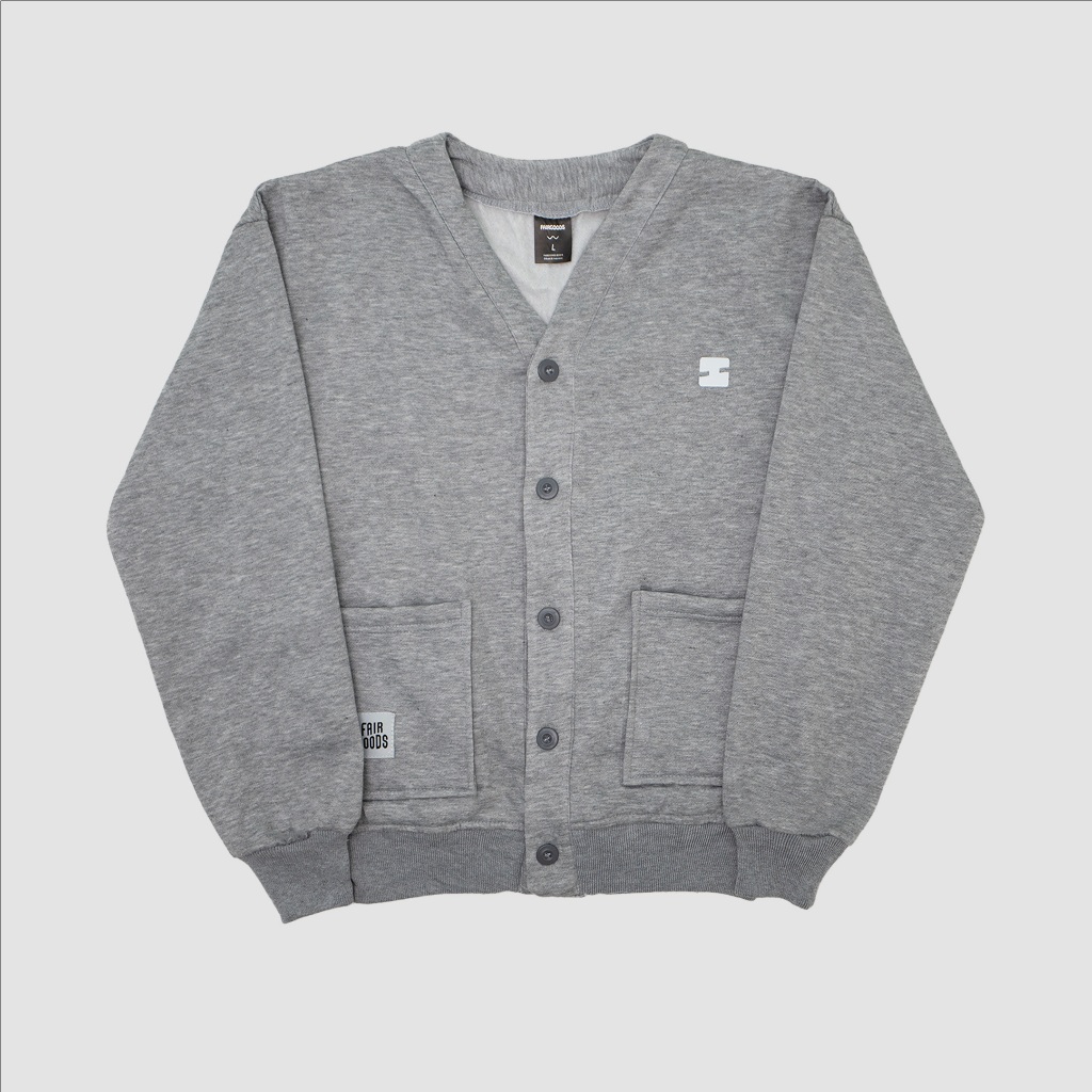 Jual Fairgoods Basic Cardigans Ohayo Grey | Shopee Indonesia