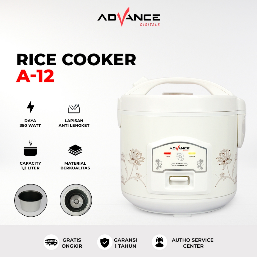 Jual Advance A12 Rice Cooker Alat Penanak Nasi Kapasitas 1.2Liter ...