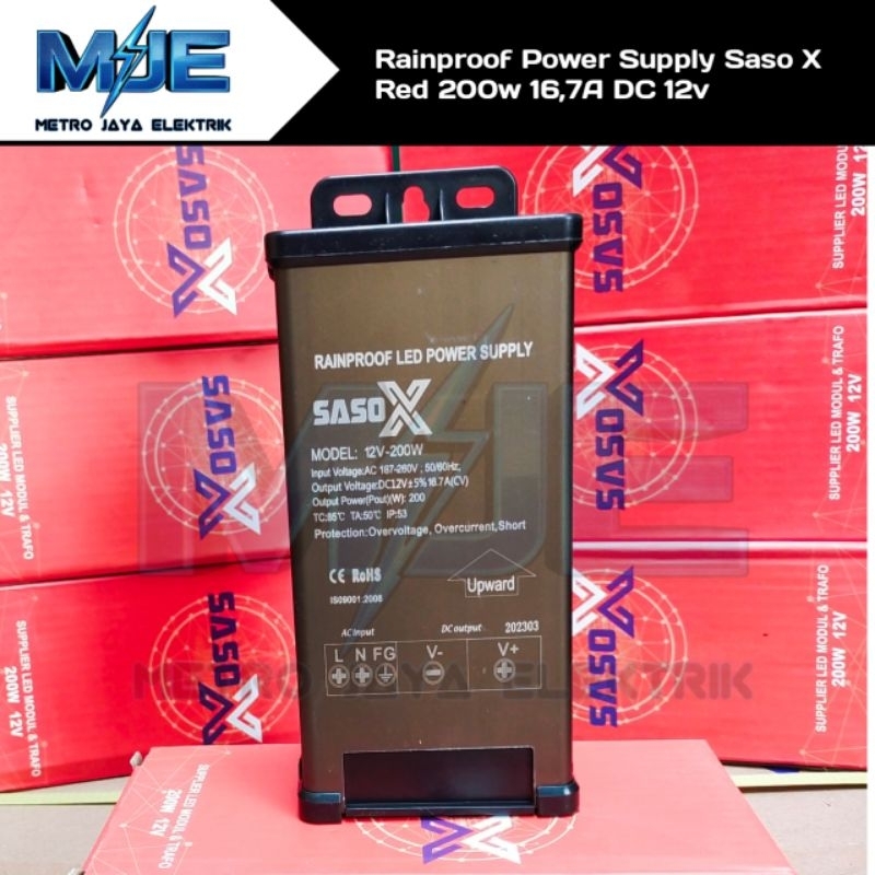 Jual Raiproof Power Supply Saso X RED 200W/16,7A DC/12V Original ...