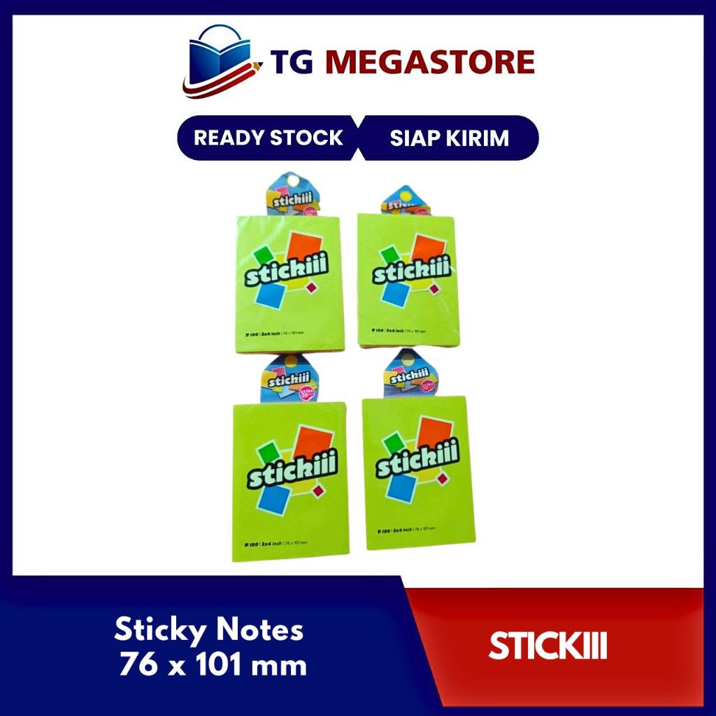 Jual Sticky Notes 76 x 101 mm ( Tumpuk 5 Warna ) 100 Sheets | Shopee ...
