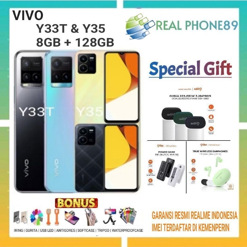Jual VIVO Y33T 8/128 Ram 8GB + 4GB Extended | Vivo Y35 8/128 GB GARANSI RESMI VIVO INDONESIA 1 ...