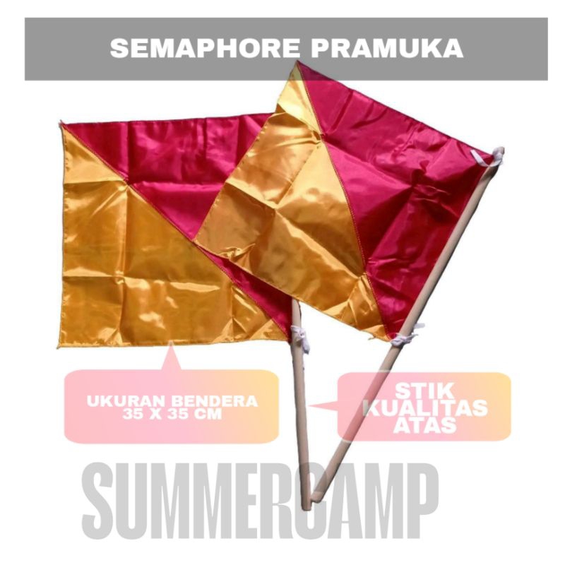 Jual SEMAPHORE PRAMUKA 1 PASANG ( 2 STIK 2 BENDERA ) STIK KUALITAS ATAS ...