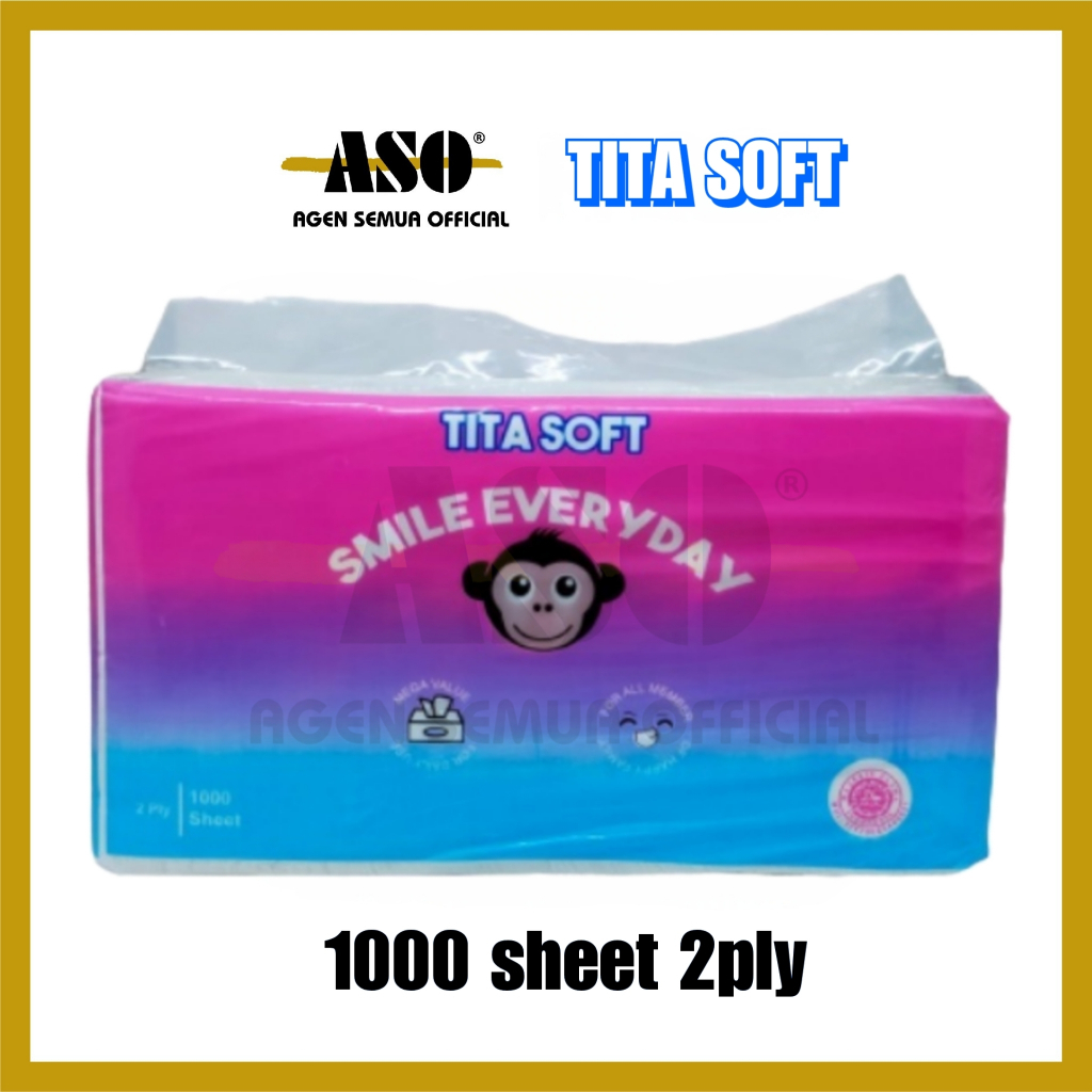 Jual Tisu Tissue TITA SOFT 1000 sheet 2ply facial Tissue PROMO ...