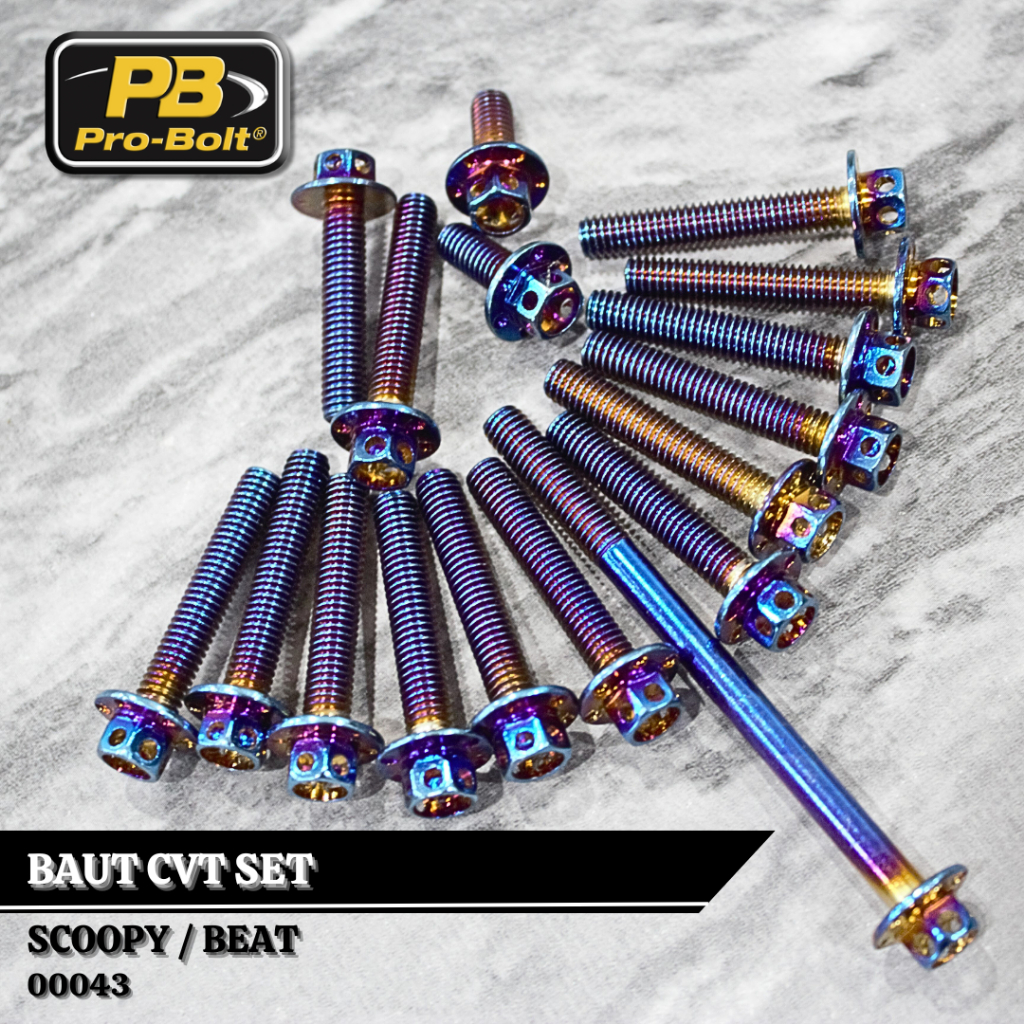 Jual Baut CVT Set Motor Beat Scoopy Stainless Steel Probolt Baut CE PB ...