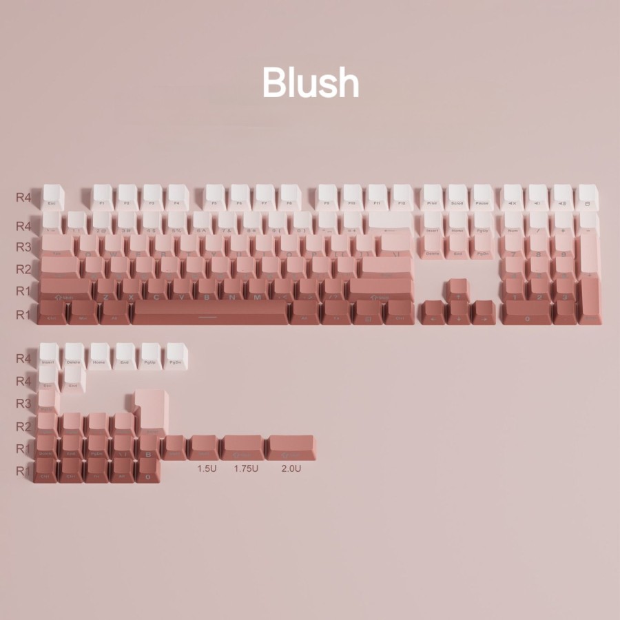 Jual Gradient PBT Keycaps Cherry Profile Side Printed - Pink White ...
