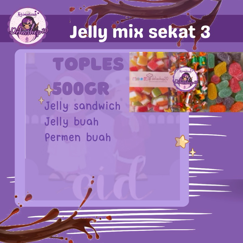 Jual Paket mix sekat 3 jelly mixed jelly sandwich permen haha by ...