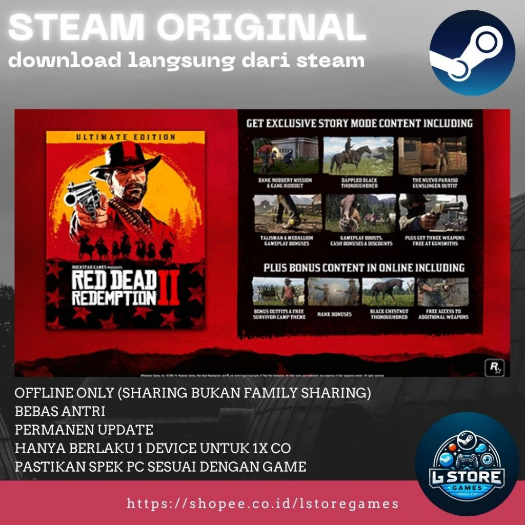 Jual Red Dead Redemption 2 | RDR 2 | PC - ORIGINAL ROCKSTAR | Shopee ...
