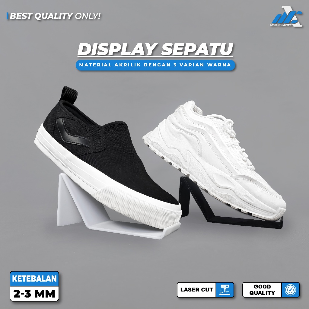 Jual STAND DUDUKAN DISPLAY SEPATU AKRILIK 2mm 3mm - STAND SEPATU ...