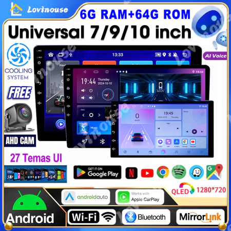 Jual 6G+64G Universal Android 13 Double Din Head Unit 7/9/10 Inch IPS ...