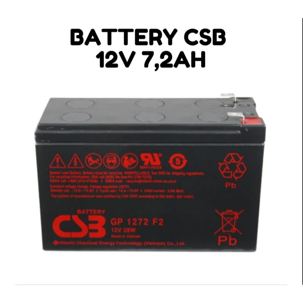 Jual Baterai / Aki / Battery CSB GP1272 12V - 7Ah / 7.2Ah - UPS APC ...