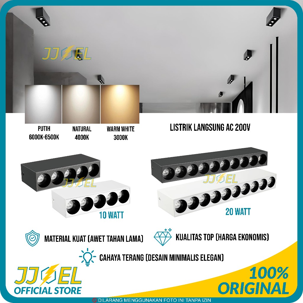 Jual Downlight Outbow Spotlight LED 10W 20W Kotak Panjang - Lampu Sorot ...