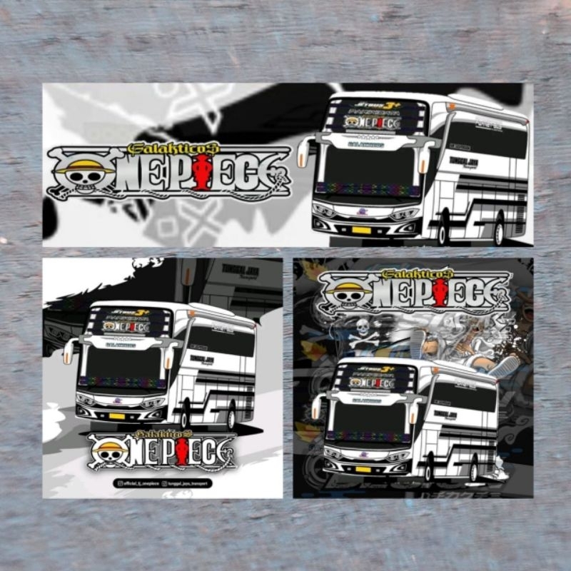 Jual Stiker bus ONEPIECE isi 3 stiker bis bus tunggal jaya one piece ...