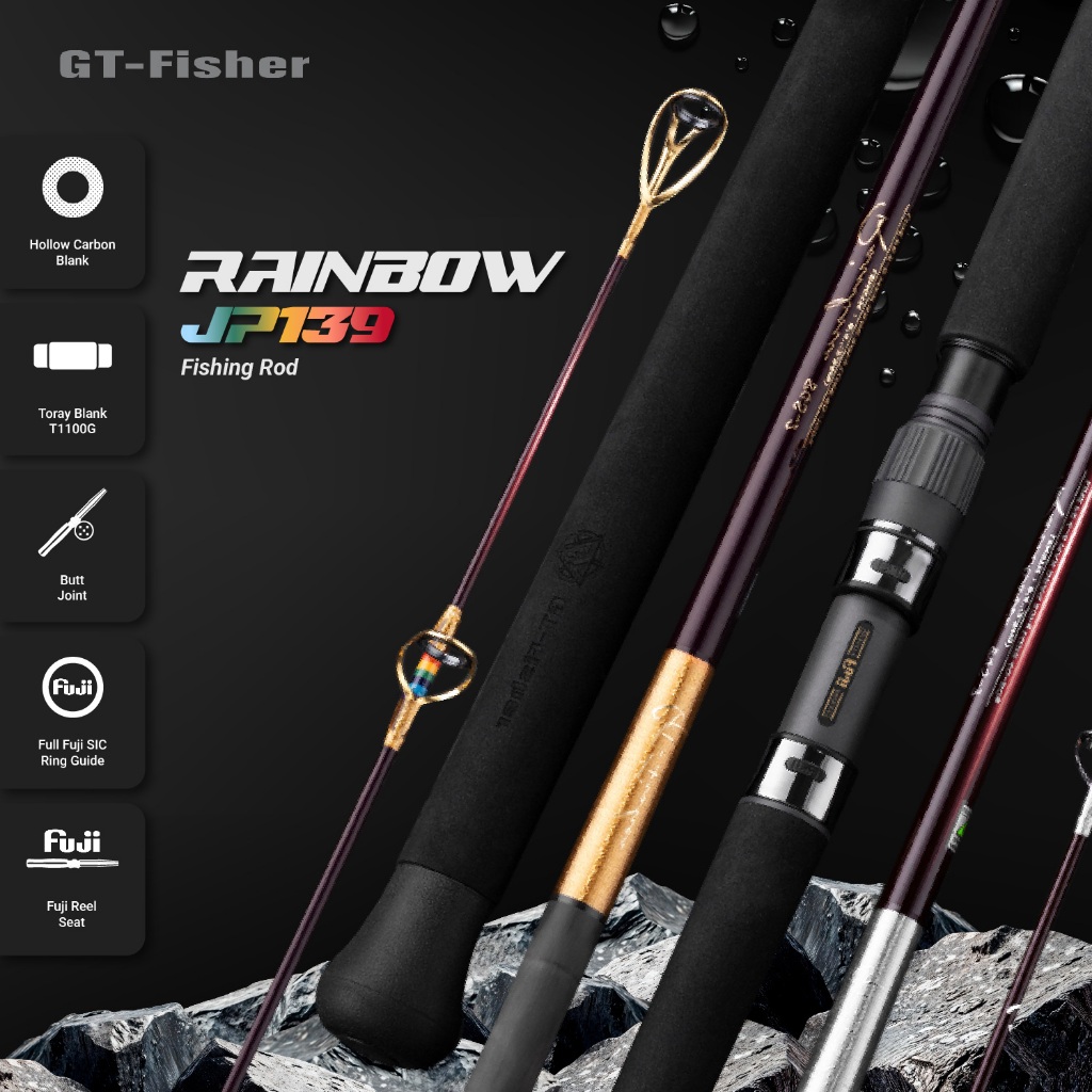 Jual GT FISHER Joran Rainbow Rod POPPING 2.54M Line 4-8 Lure 40g-100g ...