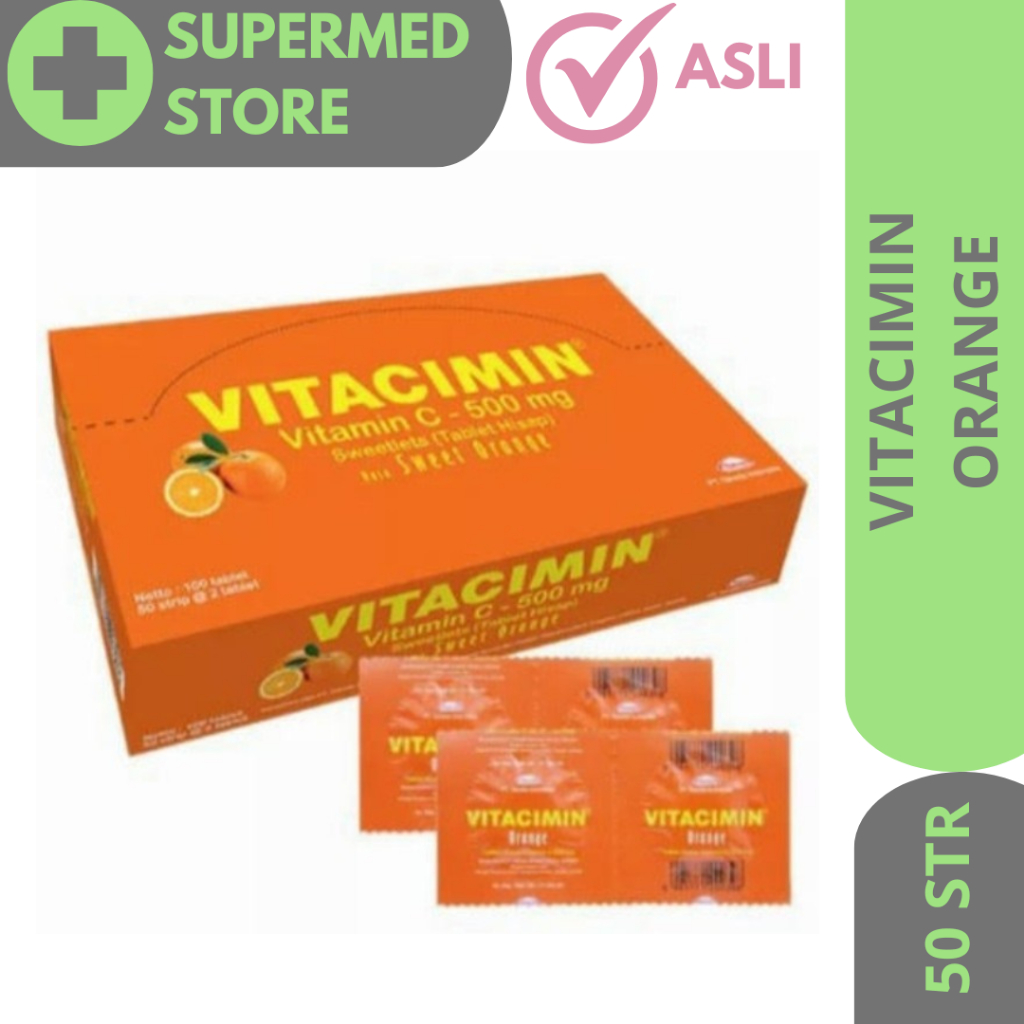 Jual Vitacimin Orange 500 Mg 1 Box Isi 100 Tablet / Tablet Hisap Rasa ...
