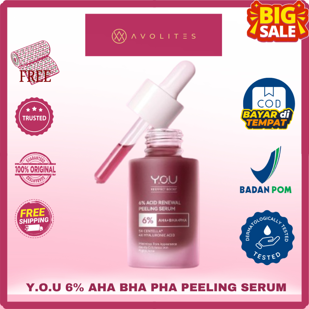 Jual [NEW LAUNCH] YOU 6% ACID RENEWAL PEELING SERUM AHA BHA PHA Serum Eksfoliasi Untuk Kulit ...