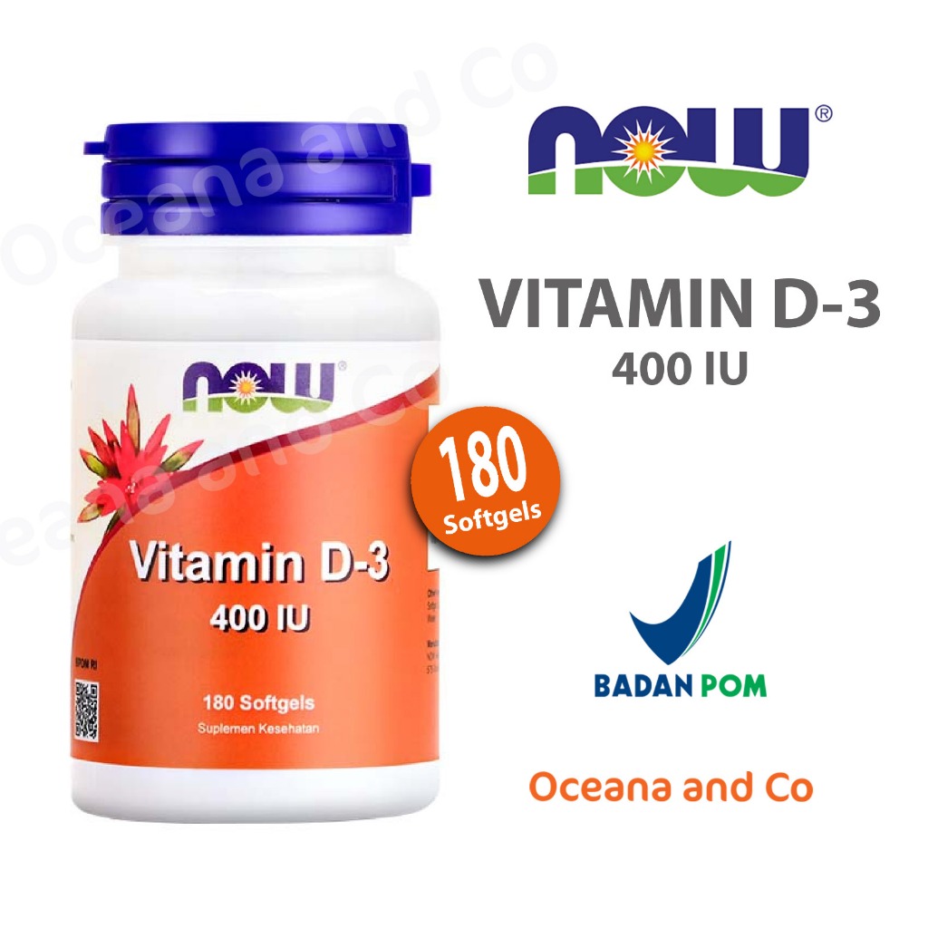 Jual NOW FOODS VIT D-3 400 IU 180 SOFTGELS Food Vitamin D3 400IU | Shopee Indonesia