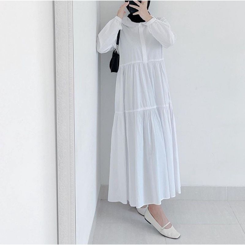 Jual MEQA - DAILY Gamis Luna Midi Dress Fashion Wanita All Size ...