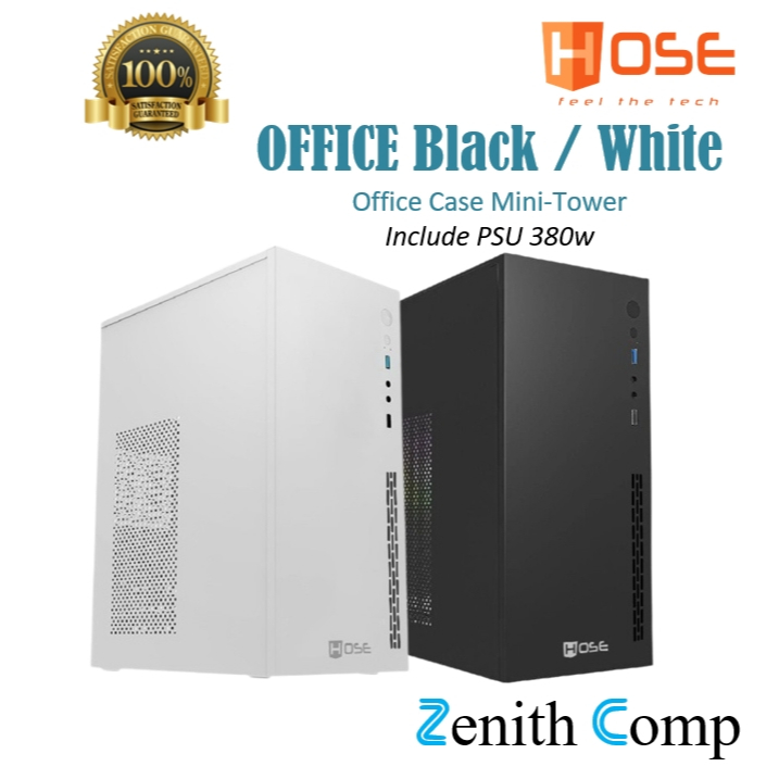 Jual Casing HOSE OFFICE Black/White Mid Tower mATX + PSU 380w - Black ...