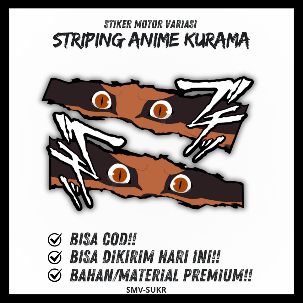 Jual Stiker Striping Kyubi Kurama Sticker Anime Naruto Universal Kanan ...