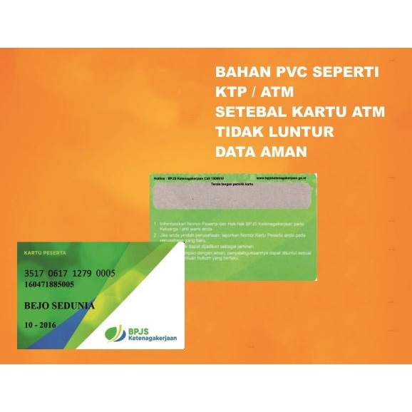 Jual CETAK KARTI BPJS KETENAGAKERJAAN BAHAN PVC TEBAL, SETEBAL KARTU ...