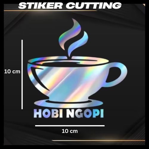 Jual Sticker Cutting Tulisan HOBI NGOPI Stiker Logo Coffe helm motor ...