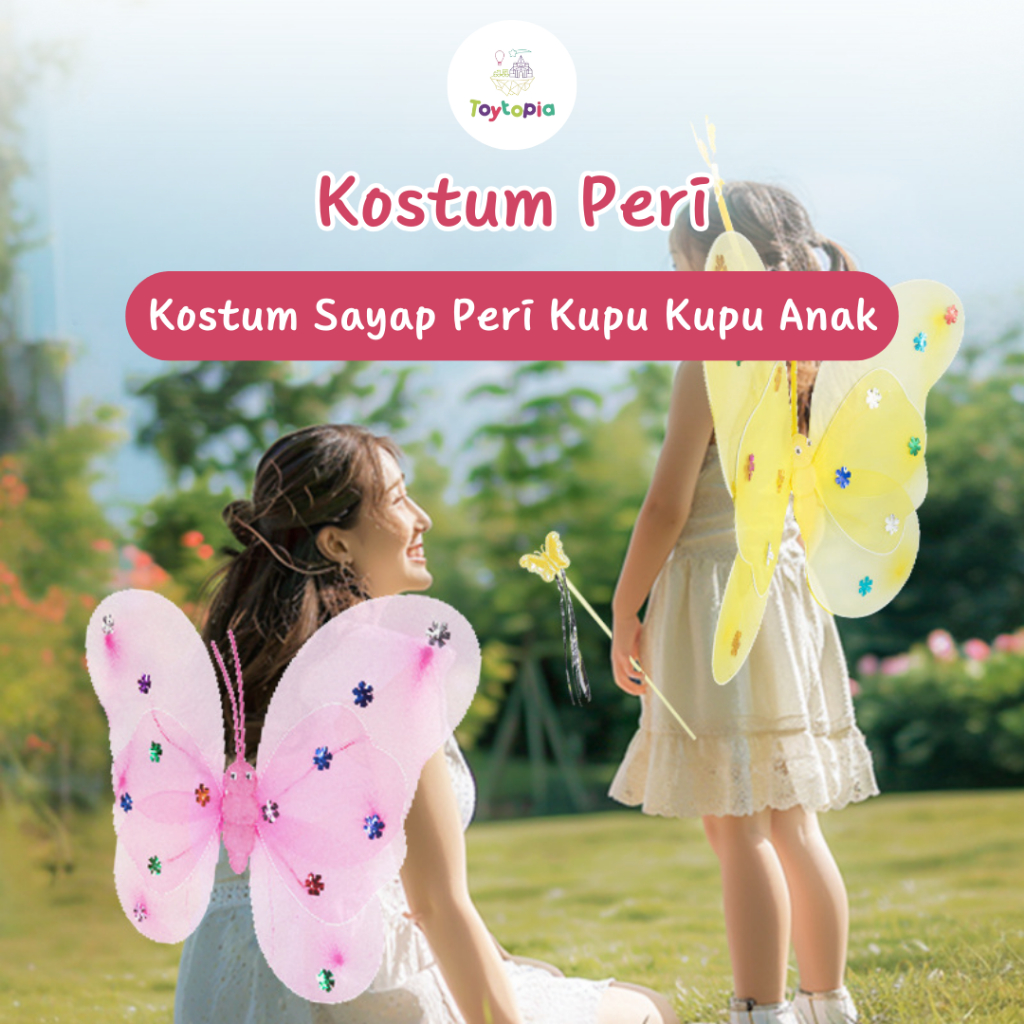 Jual Kostum Sayap Peri Kupu Kupu Anak / Kostum Peri / Tongkat Bando ...