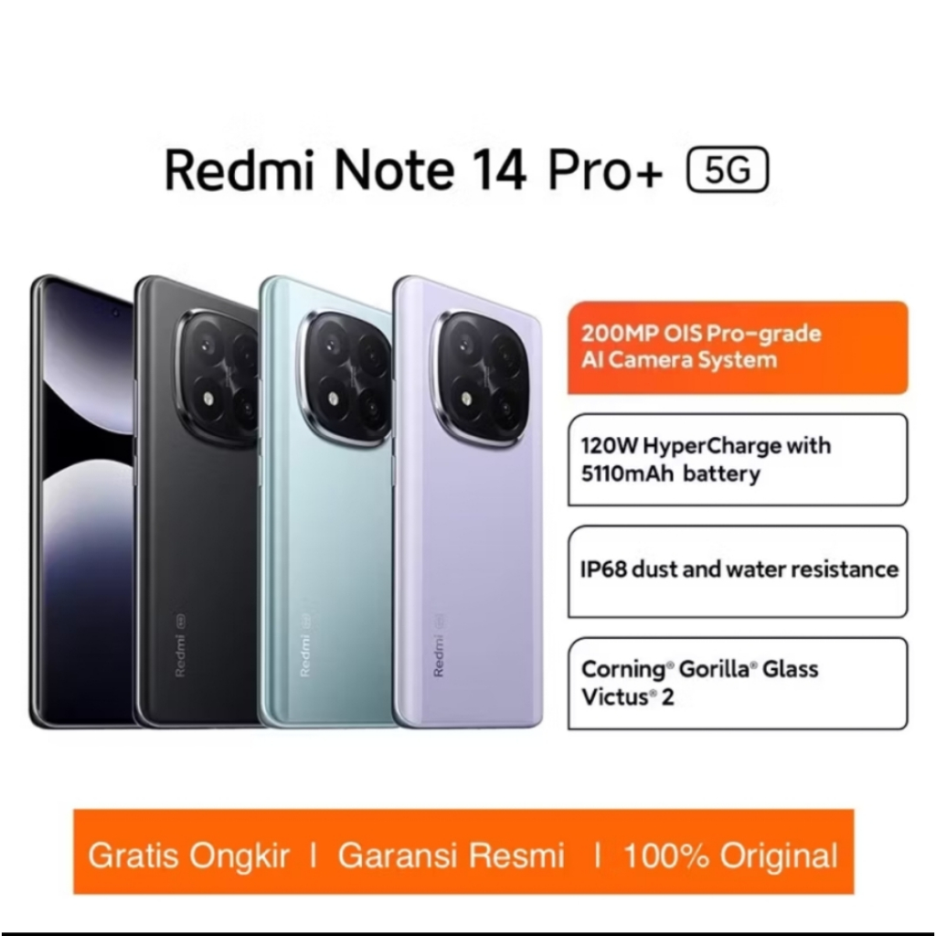 Jual Xiaomi Redmi Note 14 Pro+ 5G NFC (8/256GB - 12/512GB) Garansi ...