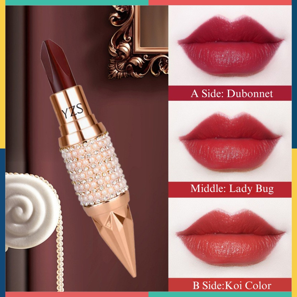 Jual YZS Lipstik Matte 3in1 Waterproof Lip Gloss Tahan Lama Non-Stick Cup Lipstik 3 Warna ...