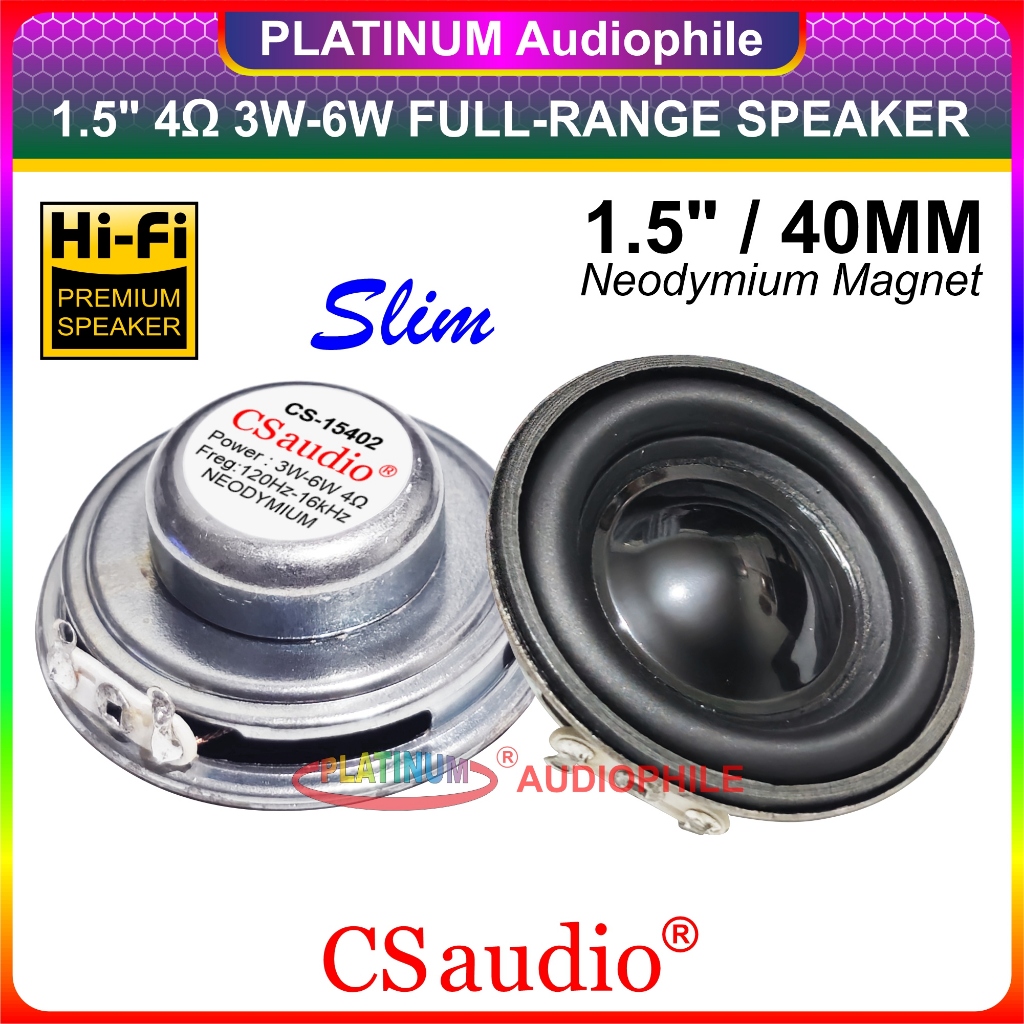 Jual Speaker 1.5 inch Fullrange Slim 4 ohm 3W-6W 40mm Hifi Speker Full range 1.5" CS Audio CS ...