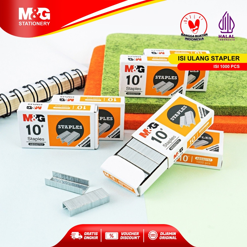 Jual M&G Isi Stapler Refill Staples No.10 Isi 1000 Pcs/Box Bahan Yang ...