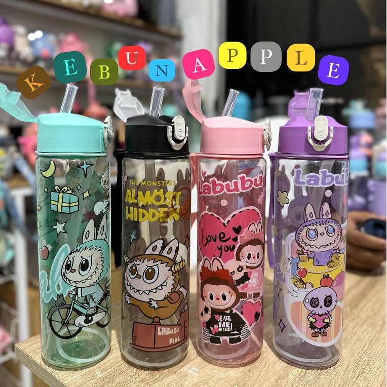 Jual BOTOL MINUM ANAK LABUBU VIRAL KAPASITAS 900ML FREE TALI PENDEK ...