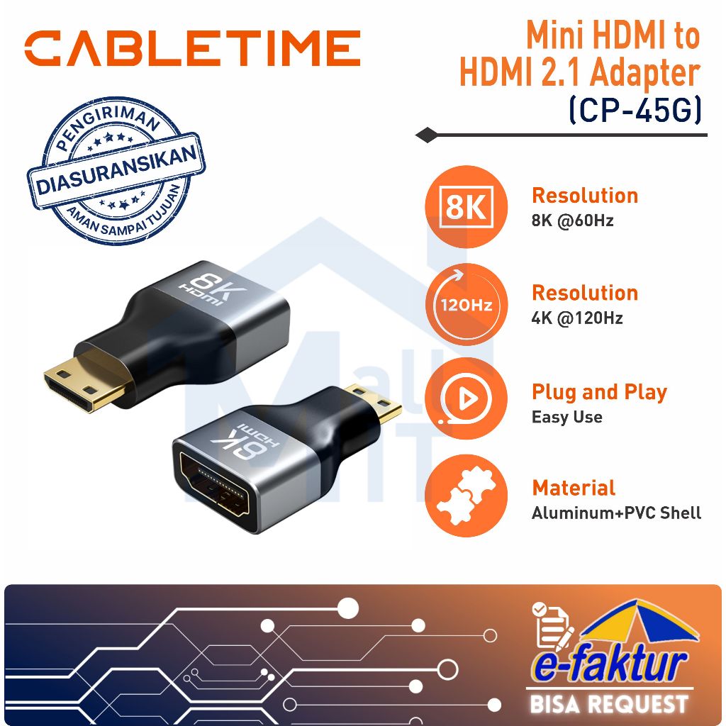 Jual MALLIT CABLETIME Adapter HDMI To HDMI Mini Type C & Micro HDMI ...