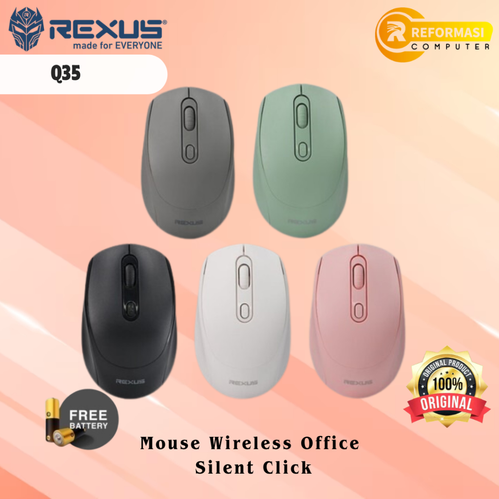 Jual Rexus MOUSE Q35 Mouse Wireless Office Silent Click | Shopee Indonesia