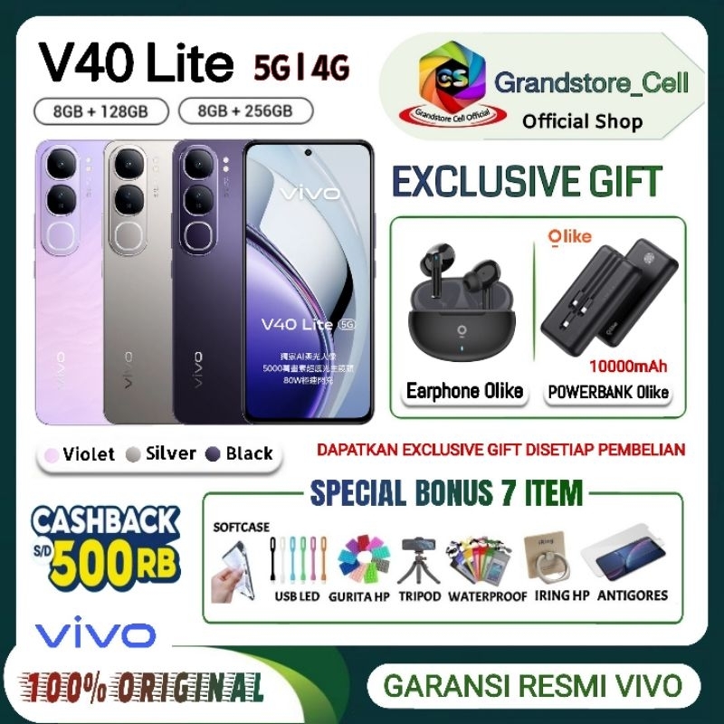 Jual VIVO V40 Lite 5G 8/256GB | VIVO V40 Lite 4G 8/256GB | VIVO V 40 Lite 4G 8/128GB GARANSI ...