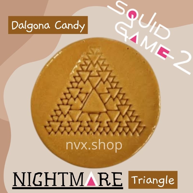 Jual Dalgona Candy Jumbo Monalisa NIGHTMARE Triangle Squid Game Season 2 Halal Segi Tiga ...