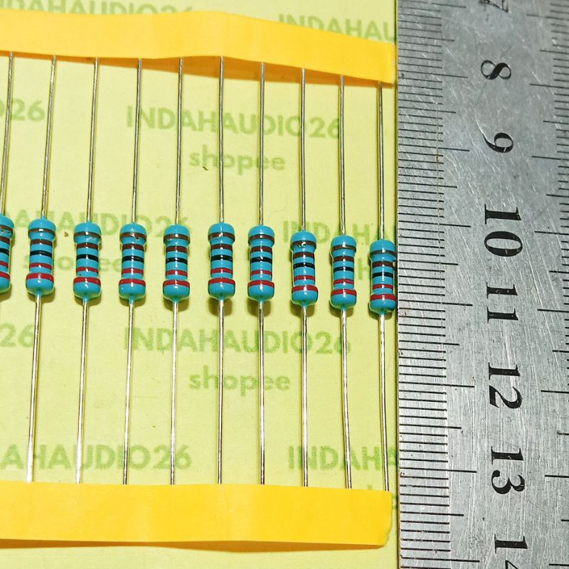 Jual taiwan 2K2 1/2W 1% metal film kaki tebal tembaga resistor 2.2 kilo ohm 1/2w 1 persen ...