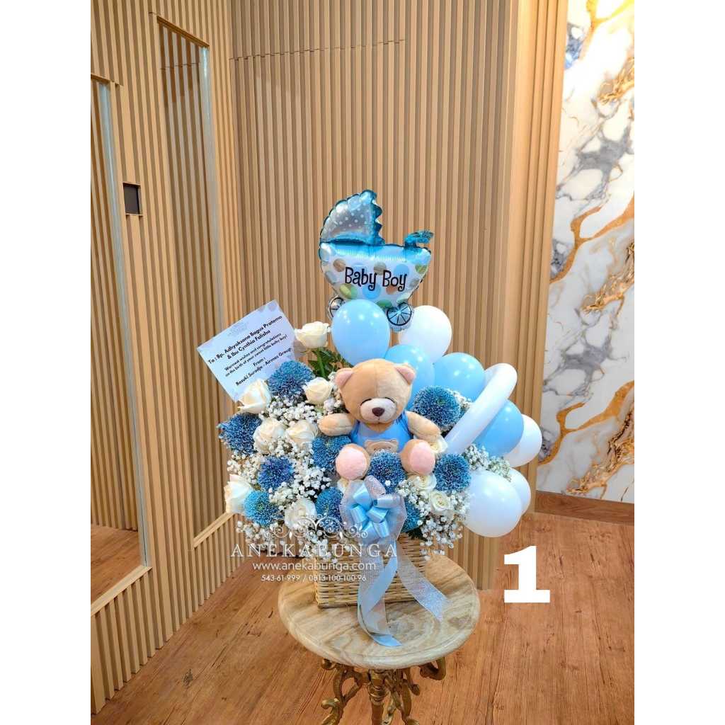 Jual Rangkaian Balon Bunga Asli Ucapan Kelahiran Anak Bayi Fresh Flower ...