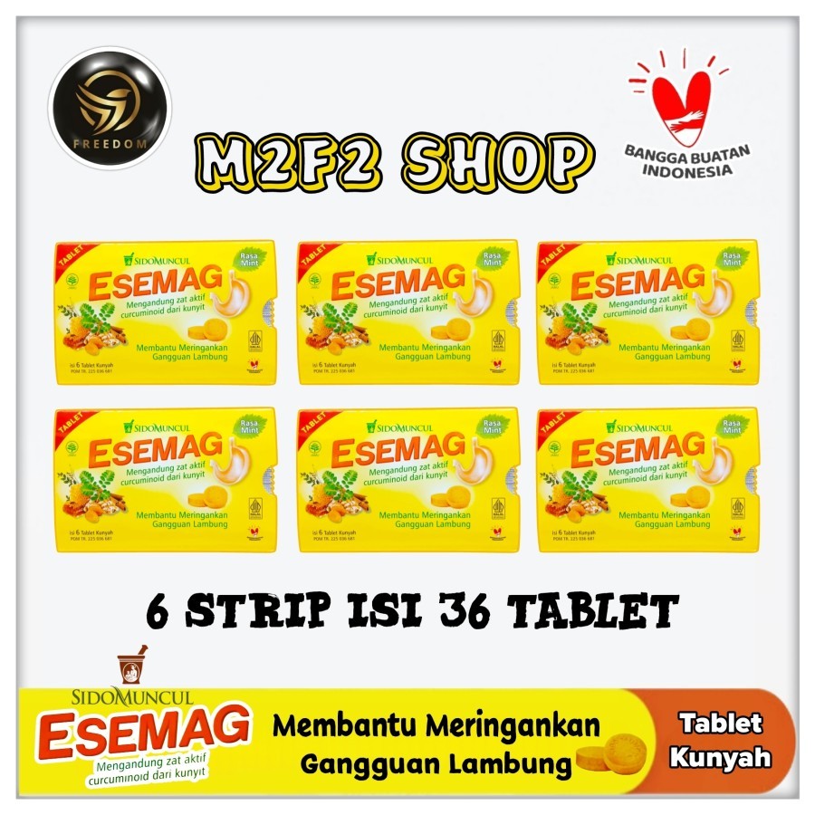 Jual Sido Muncul ESEMAG Tablet Kunyah Obat Sakit Maag Lambung Rasa Mint ...